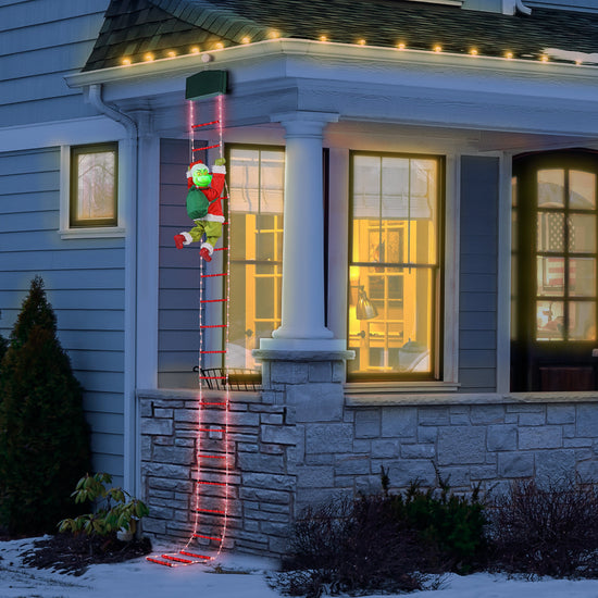 10 ft. Outdoor Animated Rope Ladder Climbing Grinch – Mr. Christmas