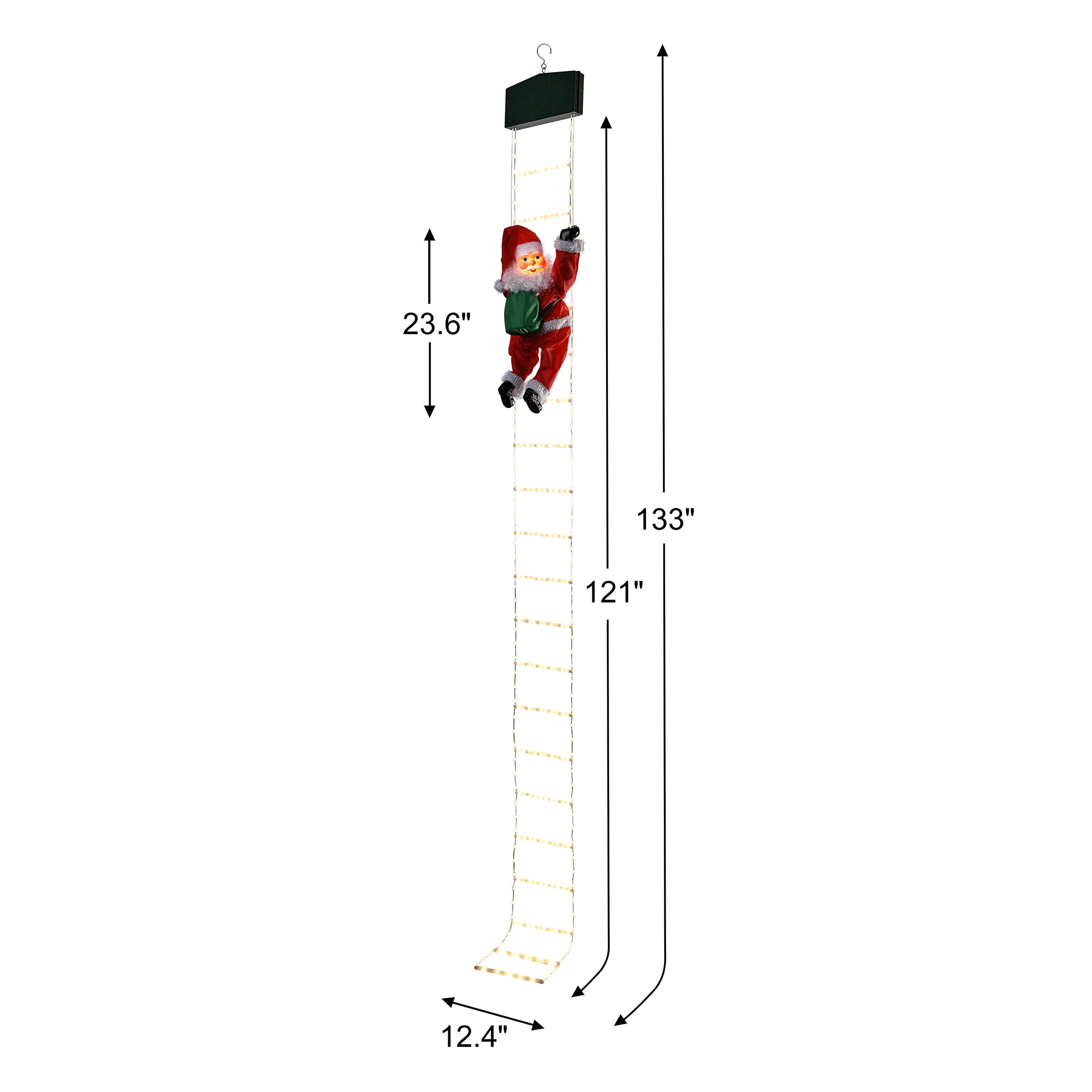 10 ft. Animated Climbing Santa Rope Ladder | Mr. Christmas
