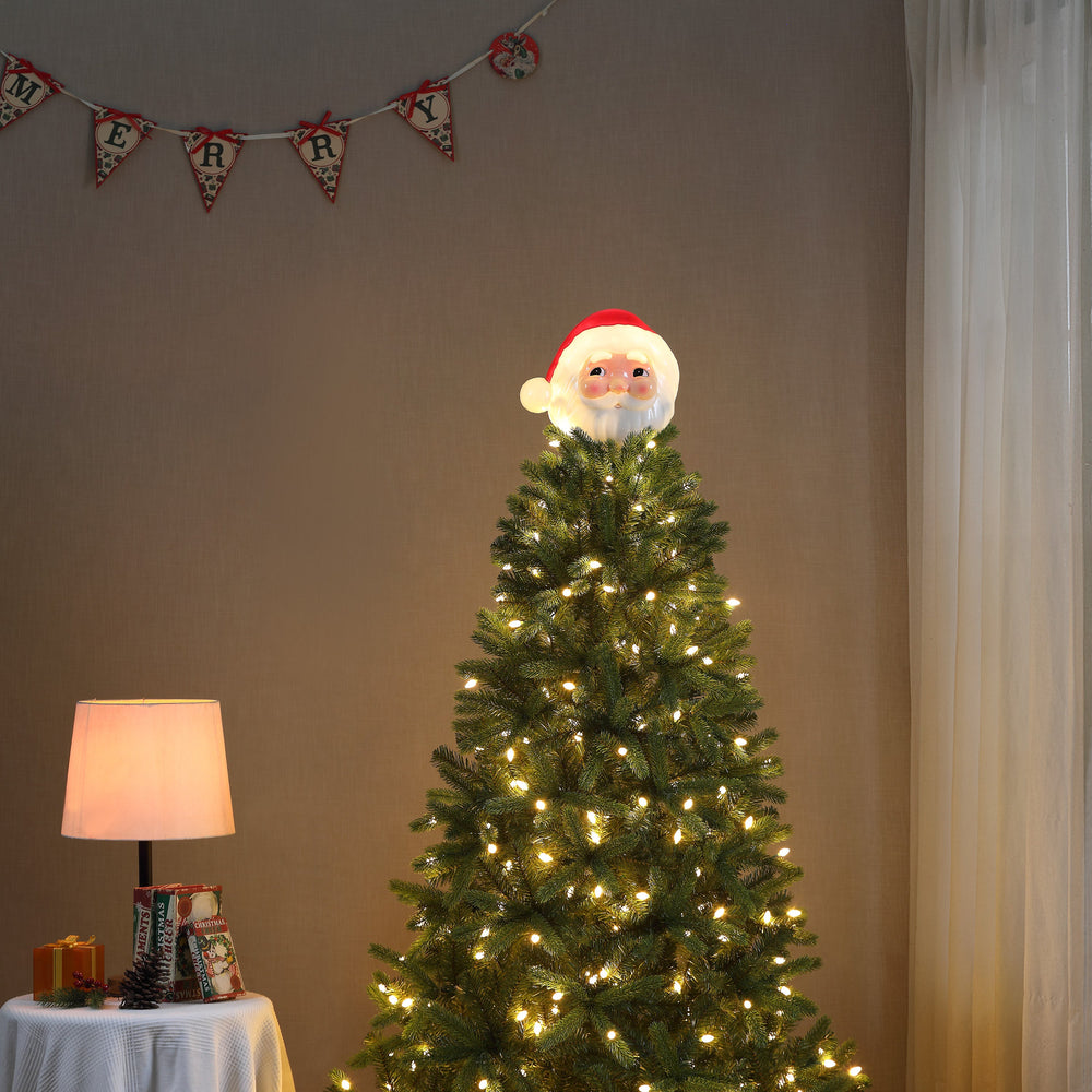 12 in. Illuminated Blow Mold Santa Christmas Tree Topper | Mr. Christmas