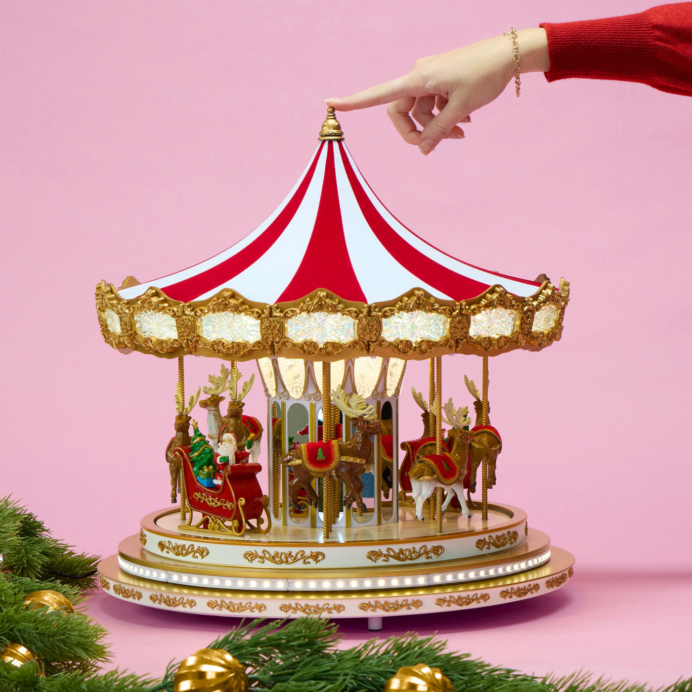 17" Regal Christmas Carousel with LED Light Show | Mr. Christmas