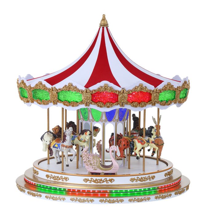 Mr. Christmas 17" RGB Light Show Carousel - 7 Colors | 12 Light Shows