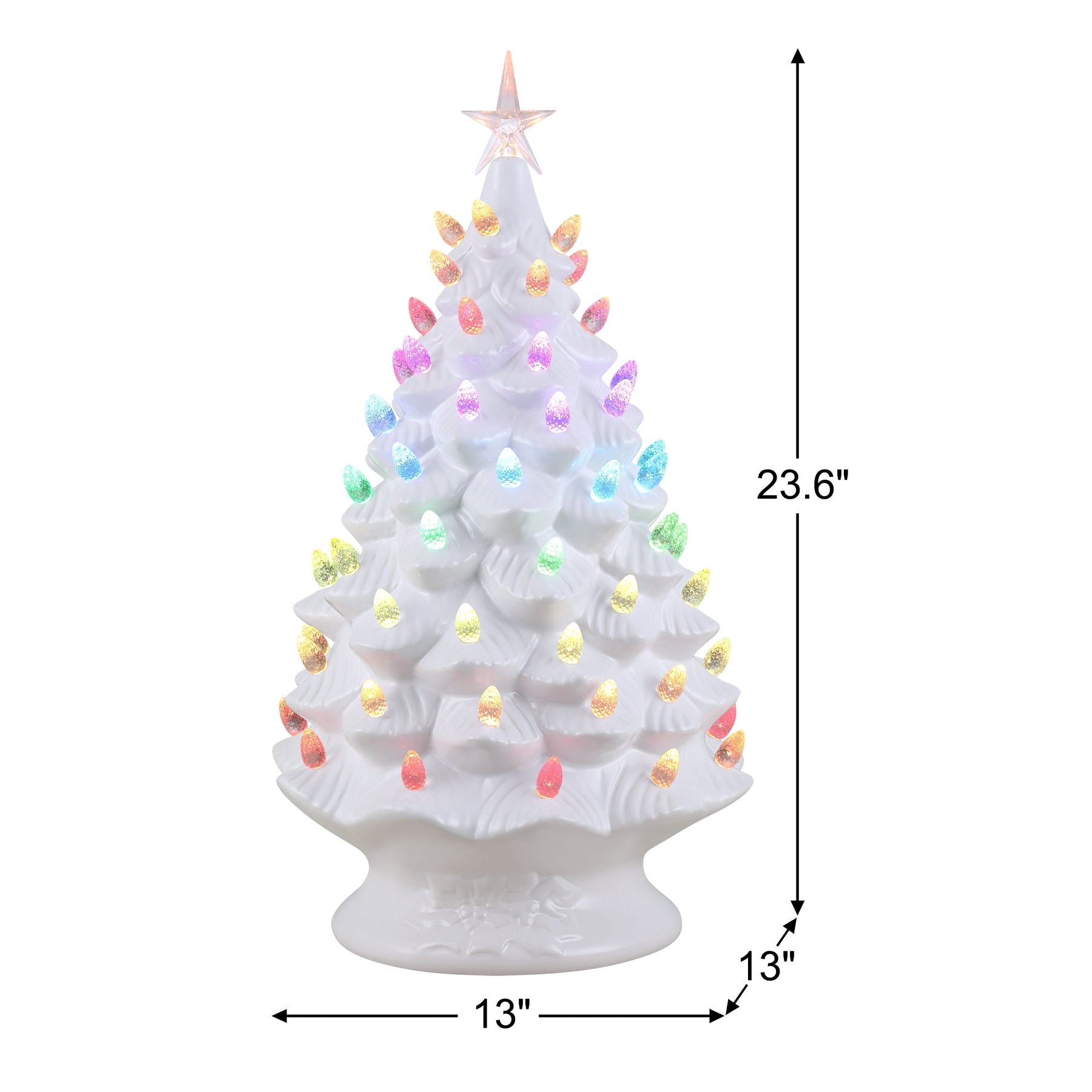 24" Nostalgic Ceramic Tree with RGB Lightshow | Mr. Christmas