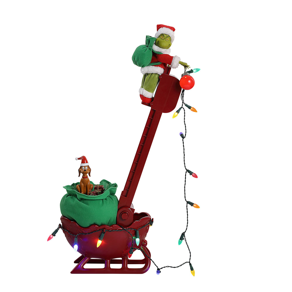34" Grinch Animated Utility Sleigh - Dr. Seuss | Mr. Christmas