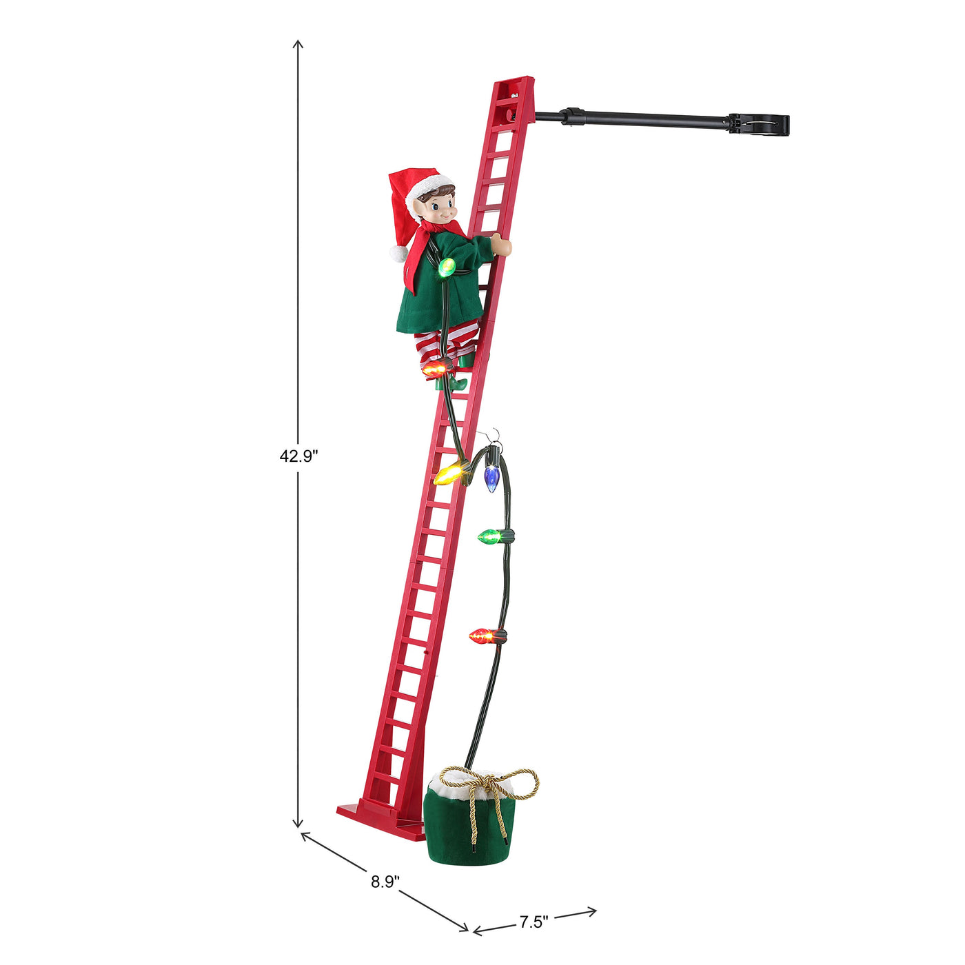 43 in. Animated Ladder Climbing Elf with LED Lights | Mr. Christmas