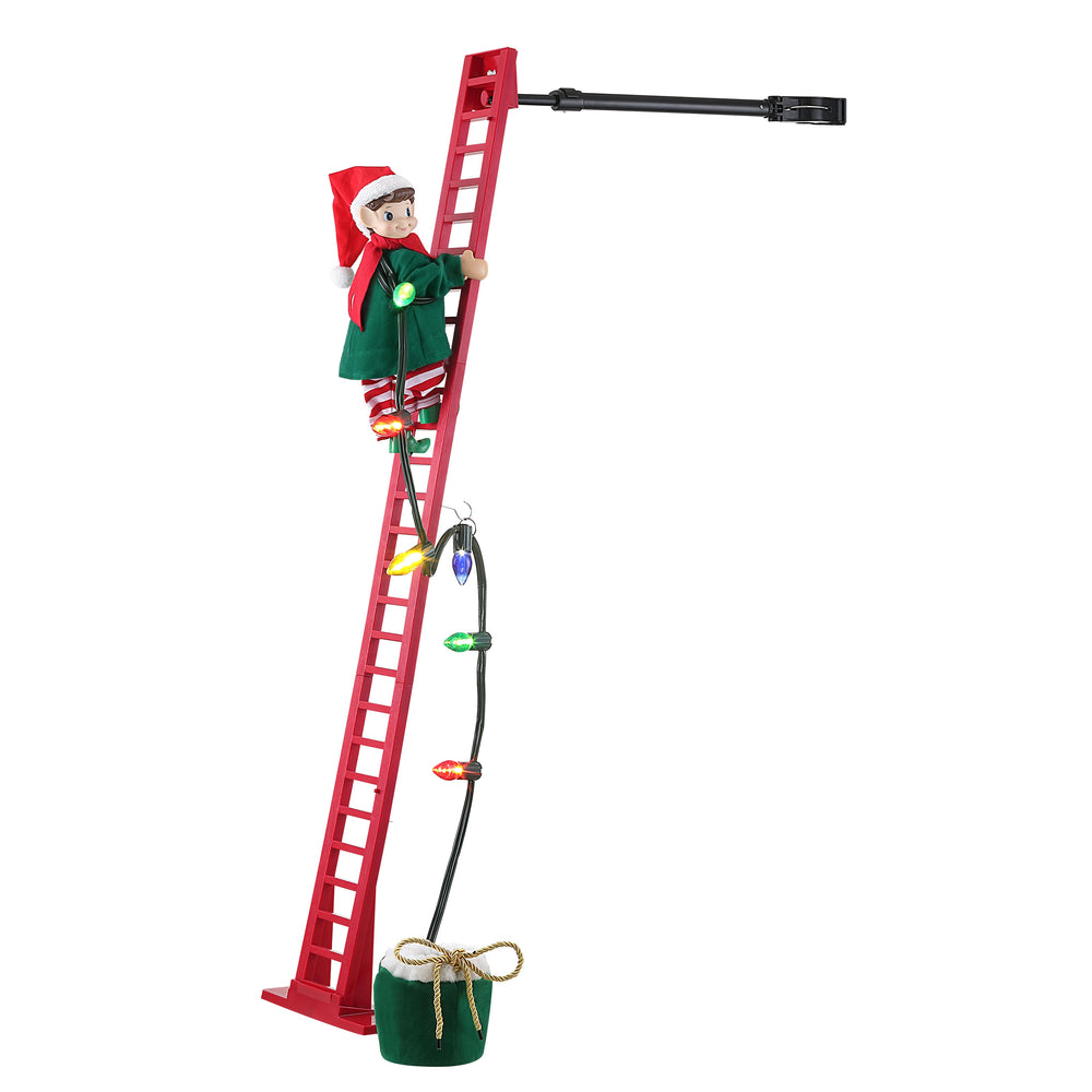 43 in. Animated Ladder Climbing Elf with LED Lights | Mr. Christmas