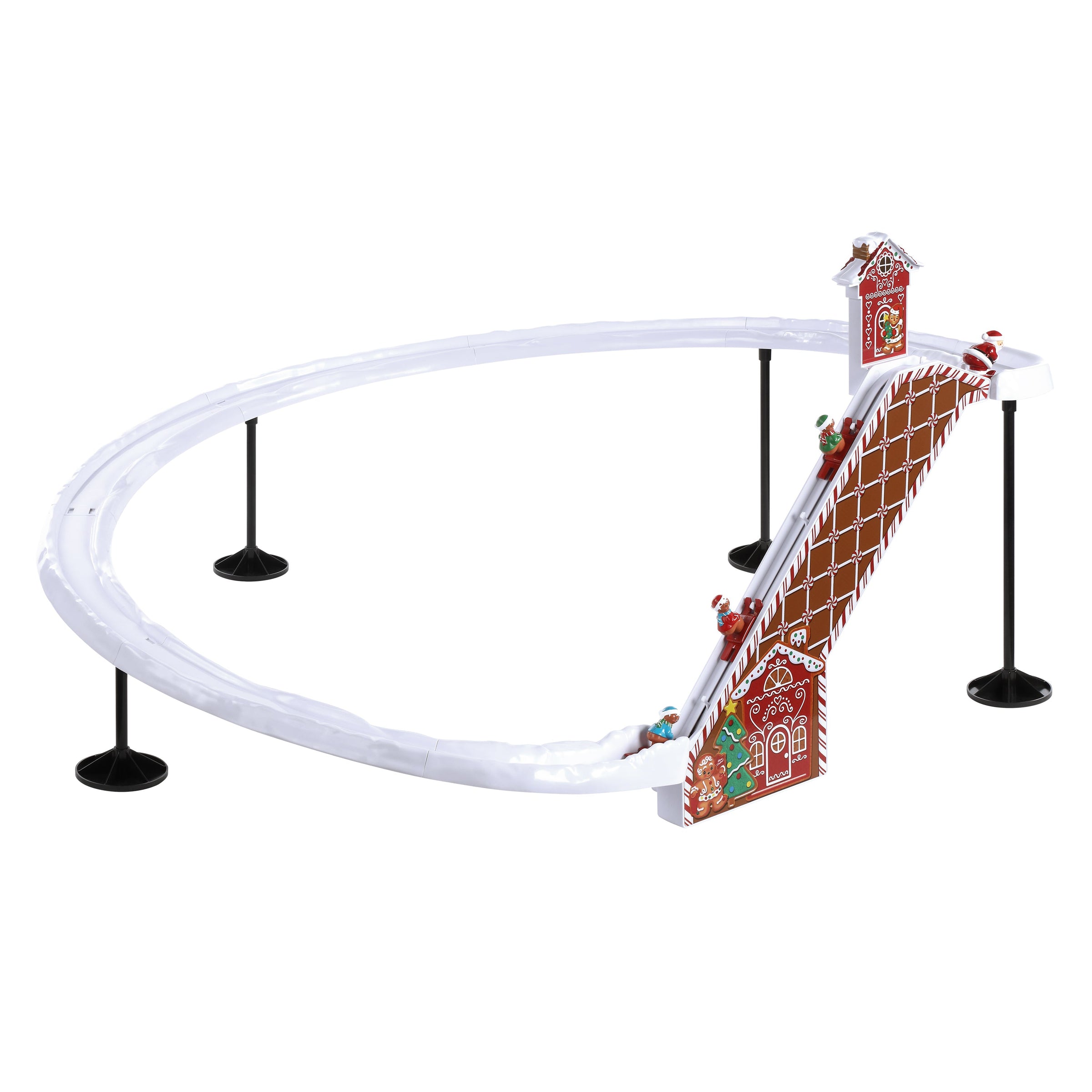 47" Animated Gingerbread Ski Slope with Moving Skiers | Mr. Christmas