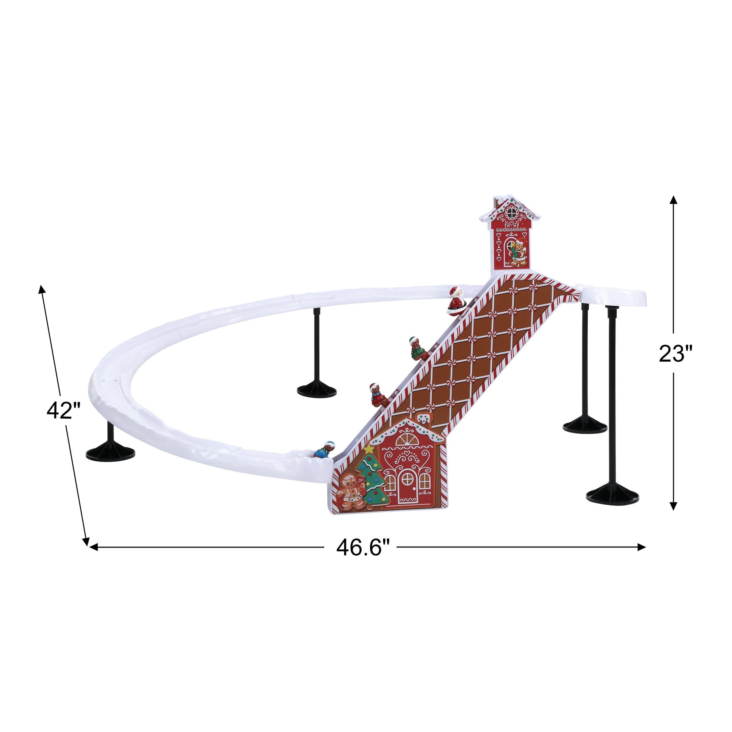 47" Animated Gingerbread Ski Slope with Moving Skiers | Mr. Christmas