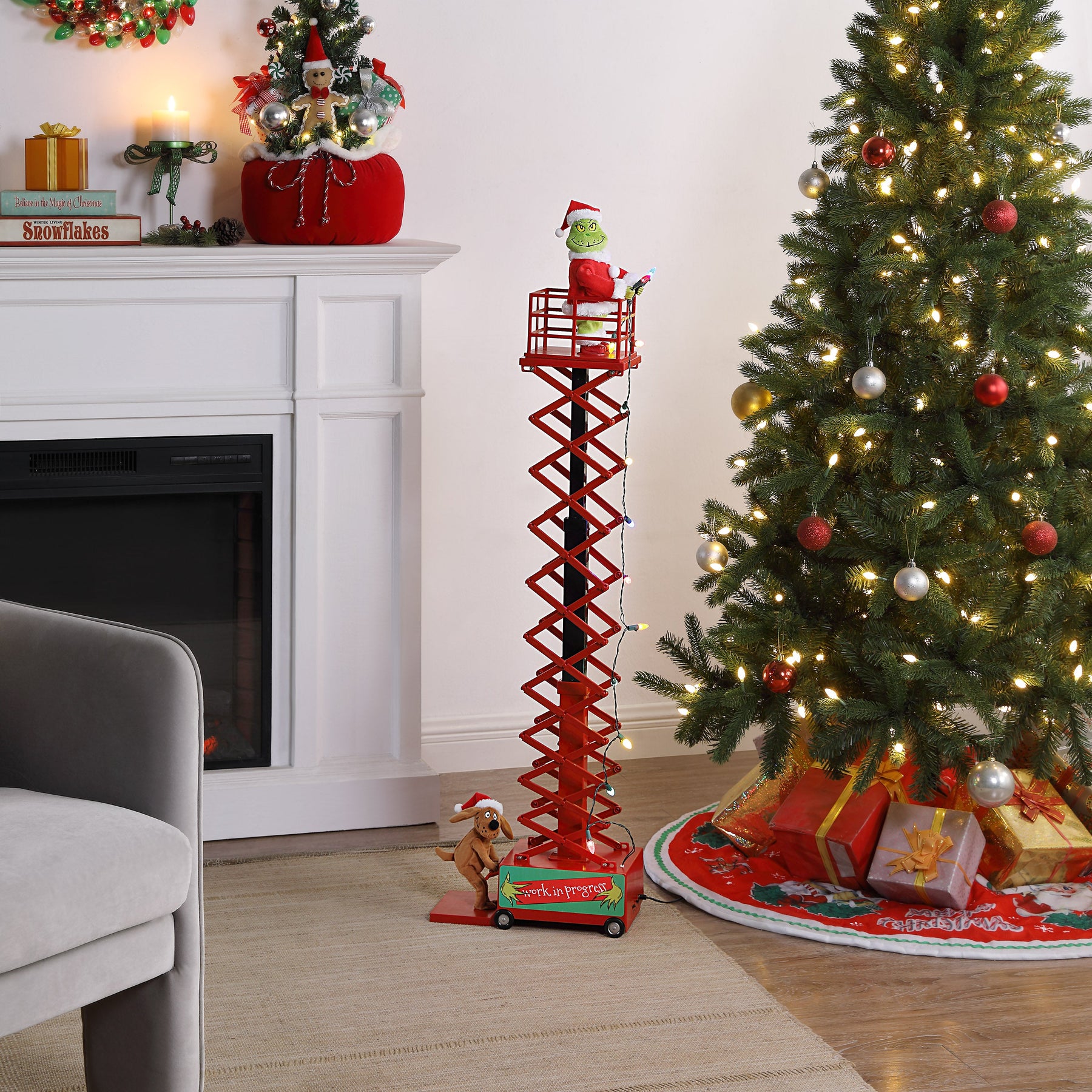 50" Animated and Musical Grinch's Lift | Mr. Christmas