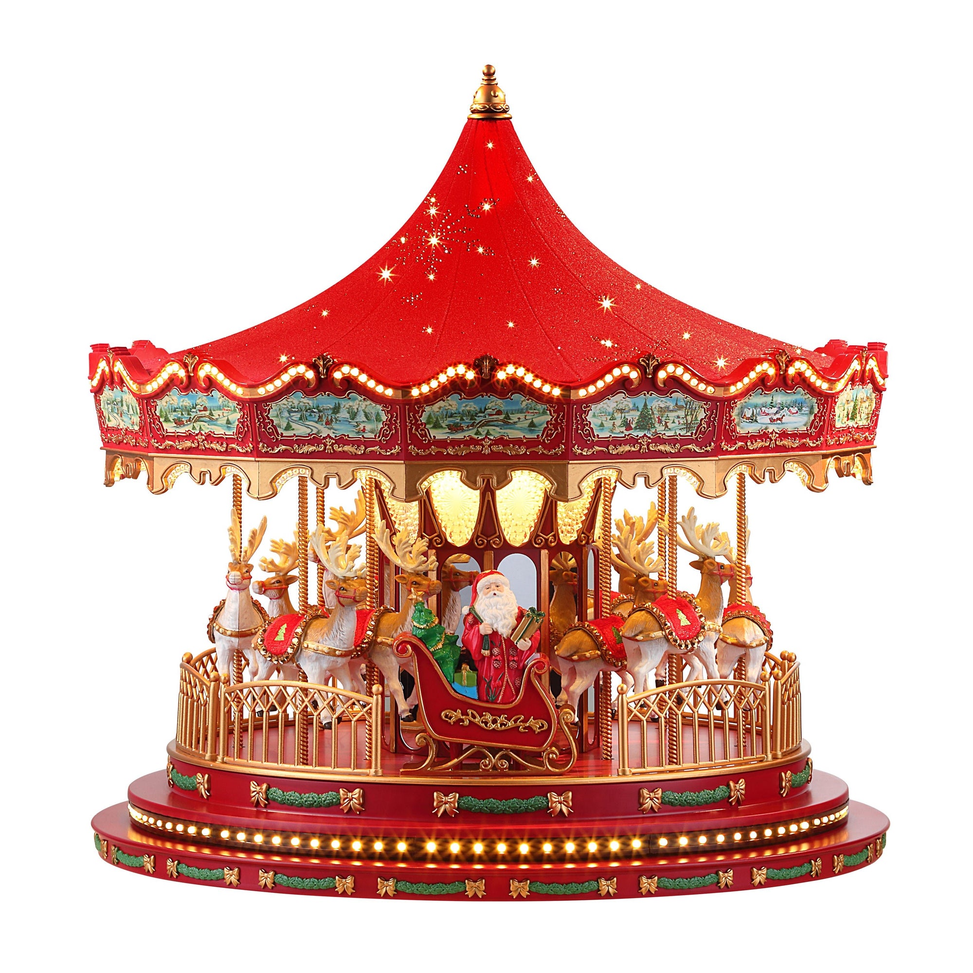 17 in. Animated Deluxe Snowflake Crystal Carousel - Red – Mr. Christmas