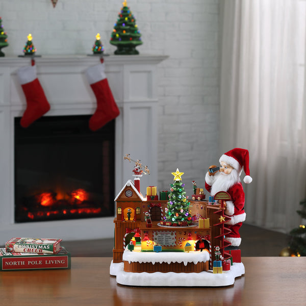15" Animated Santa's Toy Factory - 8 Effects | Mr. Christmas