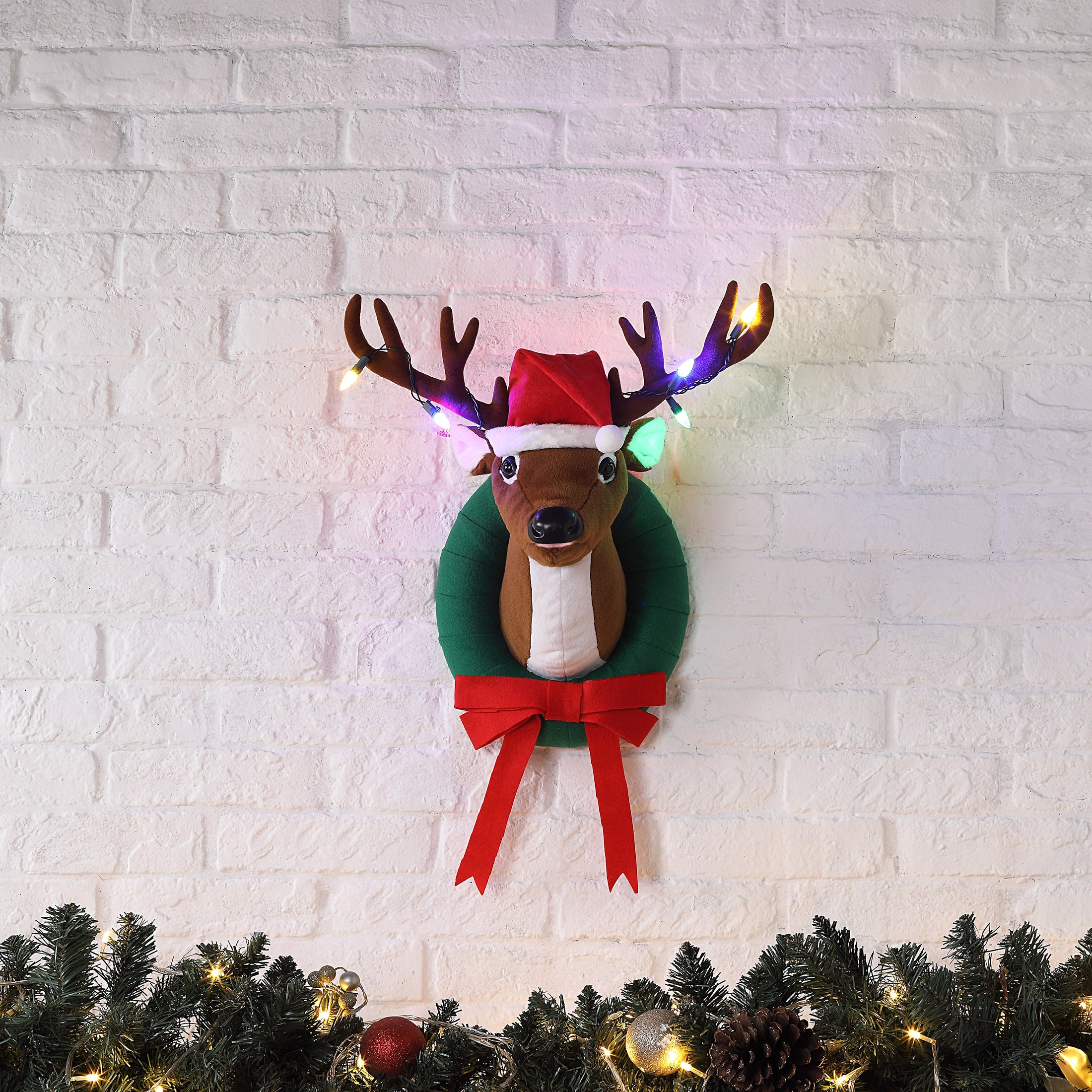 17" Animated Singing Reindeer - LED Lights | Mr. Christmas
