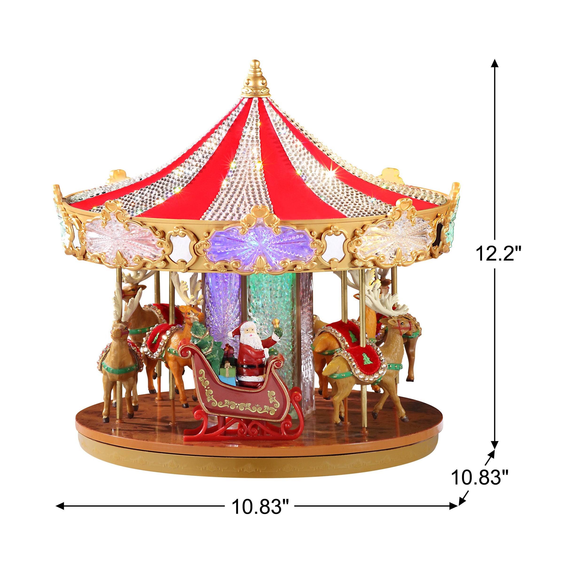 12" Animated Crystal Very Merry Carousel | Mr. Christmas