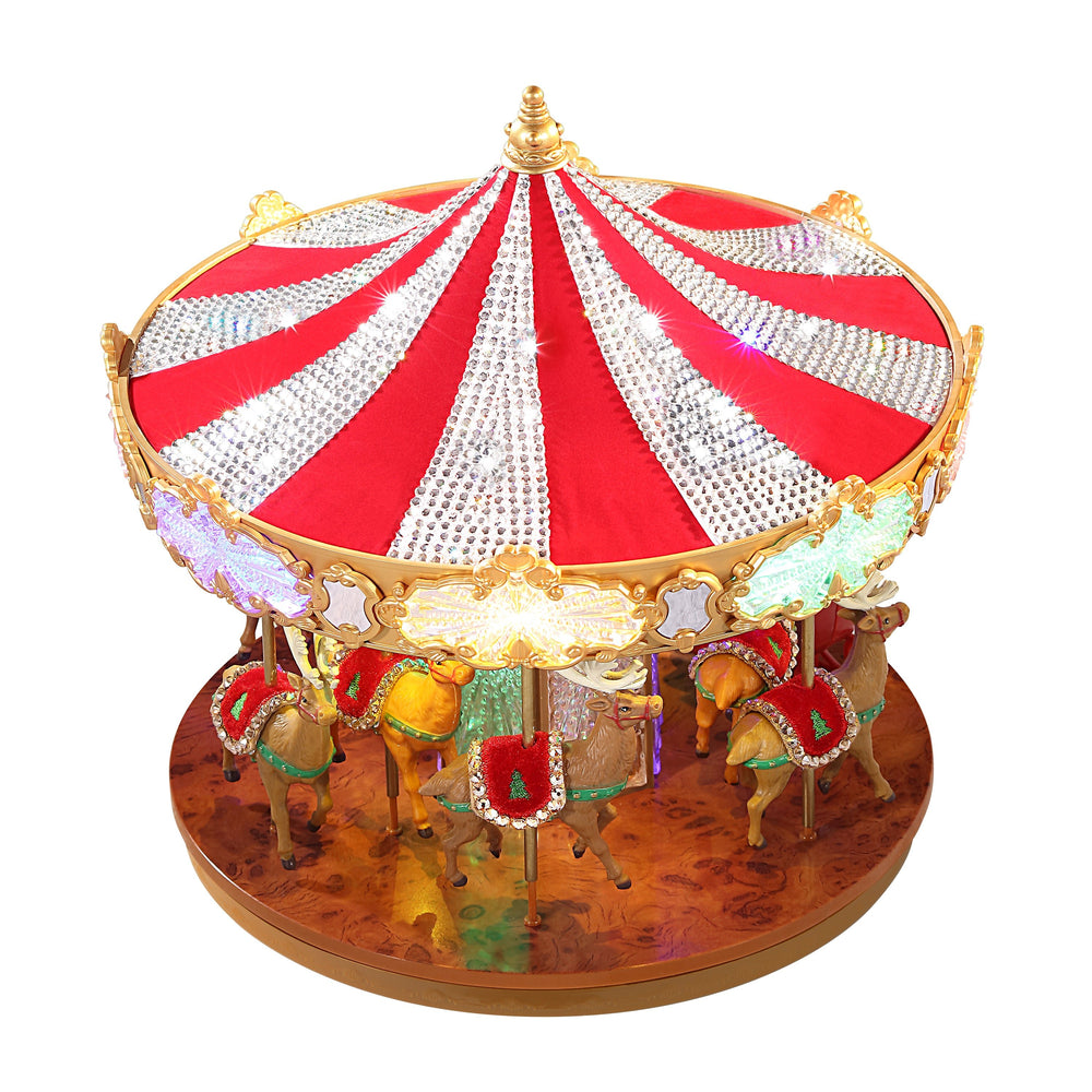12 in. Animated Crystal Very Merry Carousel – Mr. Christmas