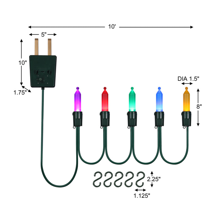 Oversized Multi-Color Light Strand - 8" Bulbs | Mr. Christmas