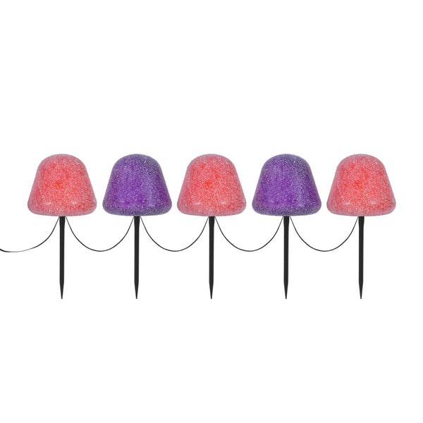 Set of 5 LED Gumdrop Pathway Lights - Orange and Purple – Mr. Christmas