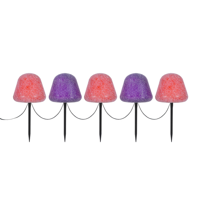 Set of 5 LED Gumdrop Pathway Lights - Orange and Purple – Mr. Christmas
