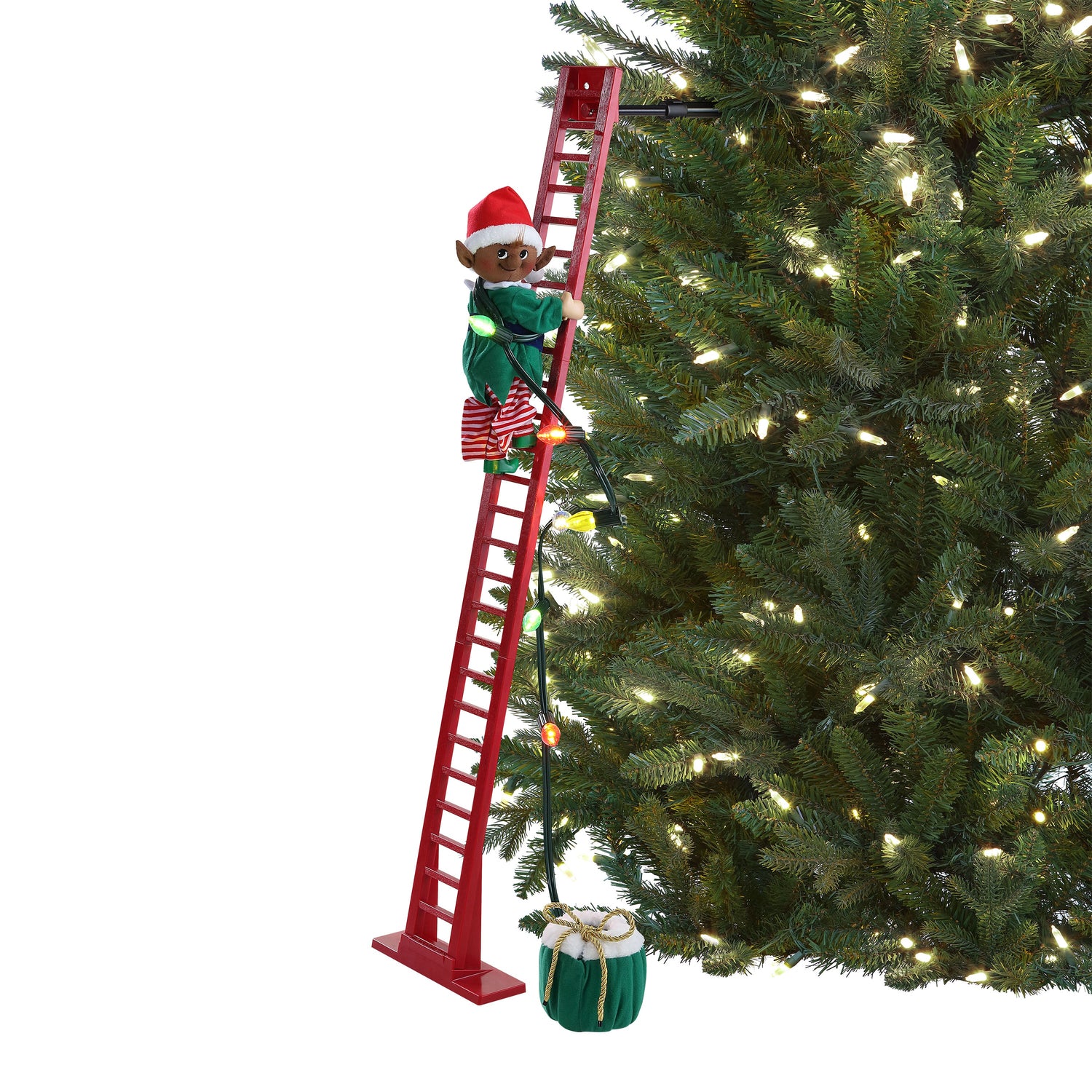 43 in. Animated Ladder Climbing Black Elf – Mr. Christmas