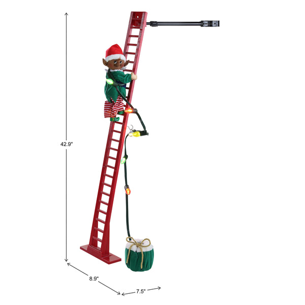 43 in. Animated Ladder Climbing Black Elf – Mr. Christmas