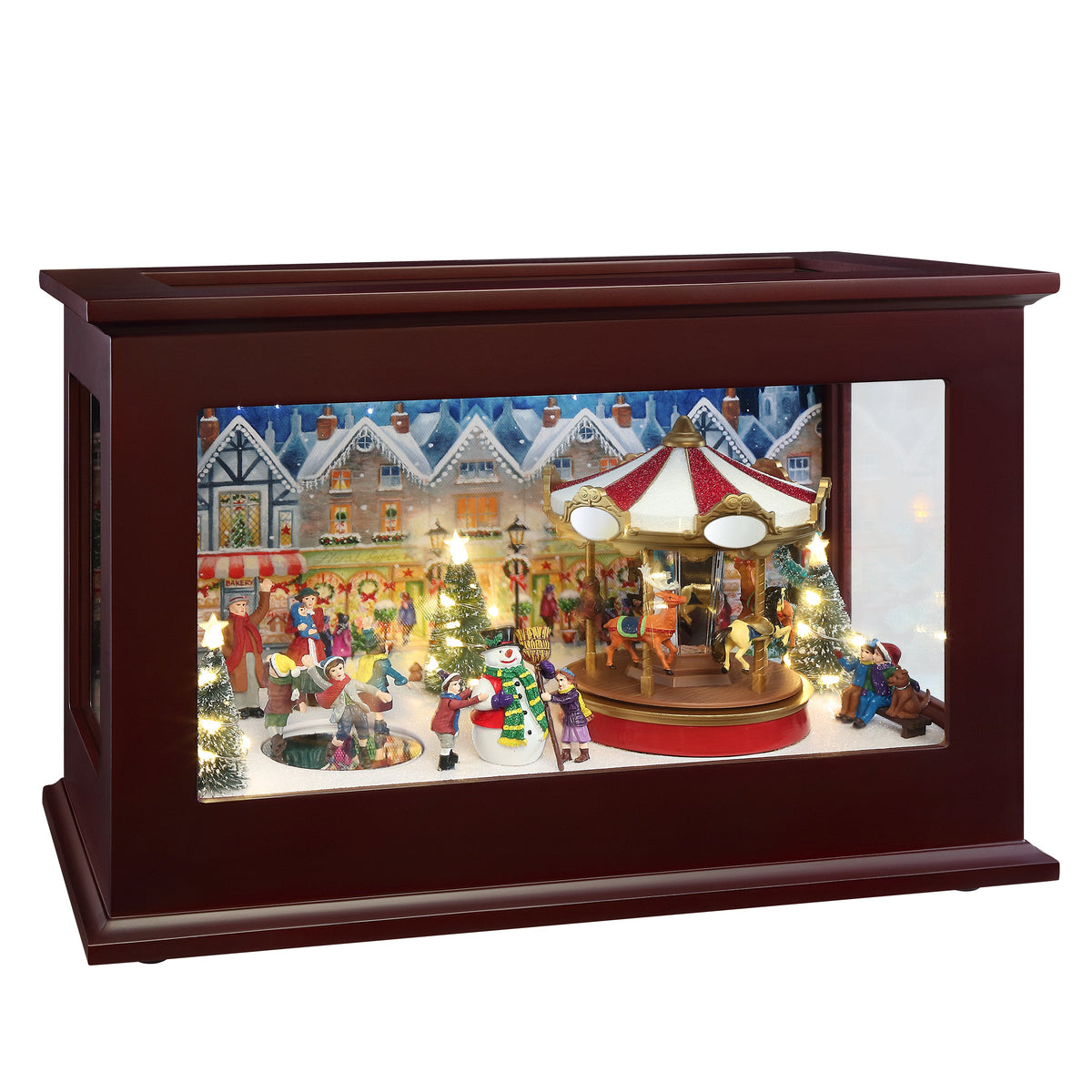13" Heirloom Christmas Music Box with Animated Skating Scene – Mr ...