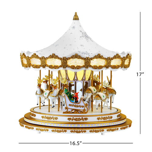 17" Animated Snowflake Crystal Carousel | 1000+ Crystals | Music | LEDs ...