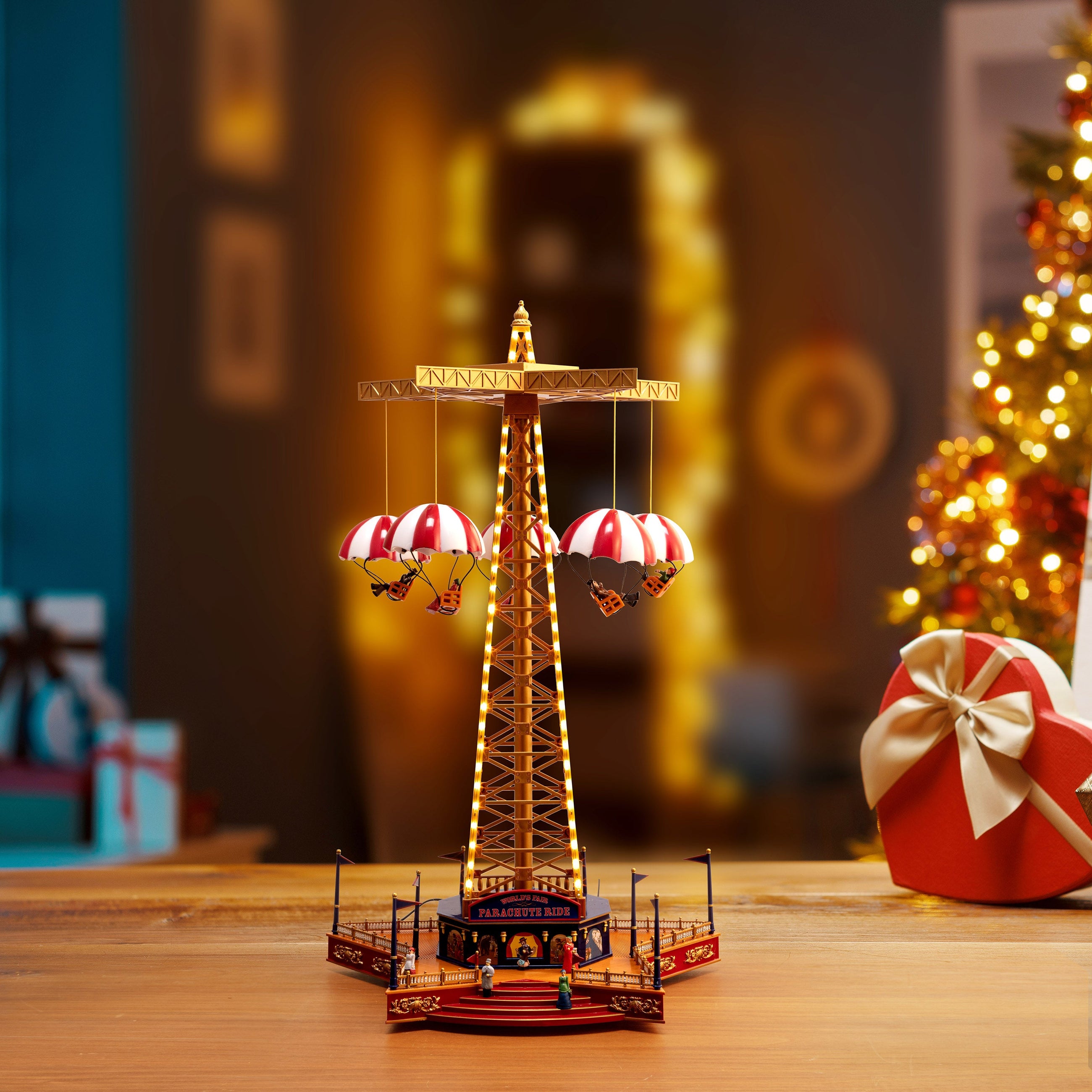18" Mr. Christmas Animated World's Fair Parachute Ride