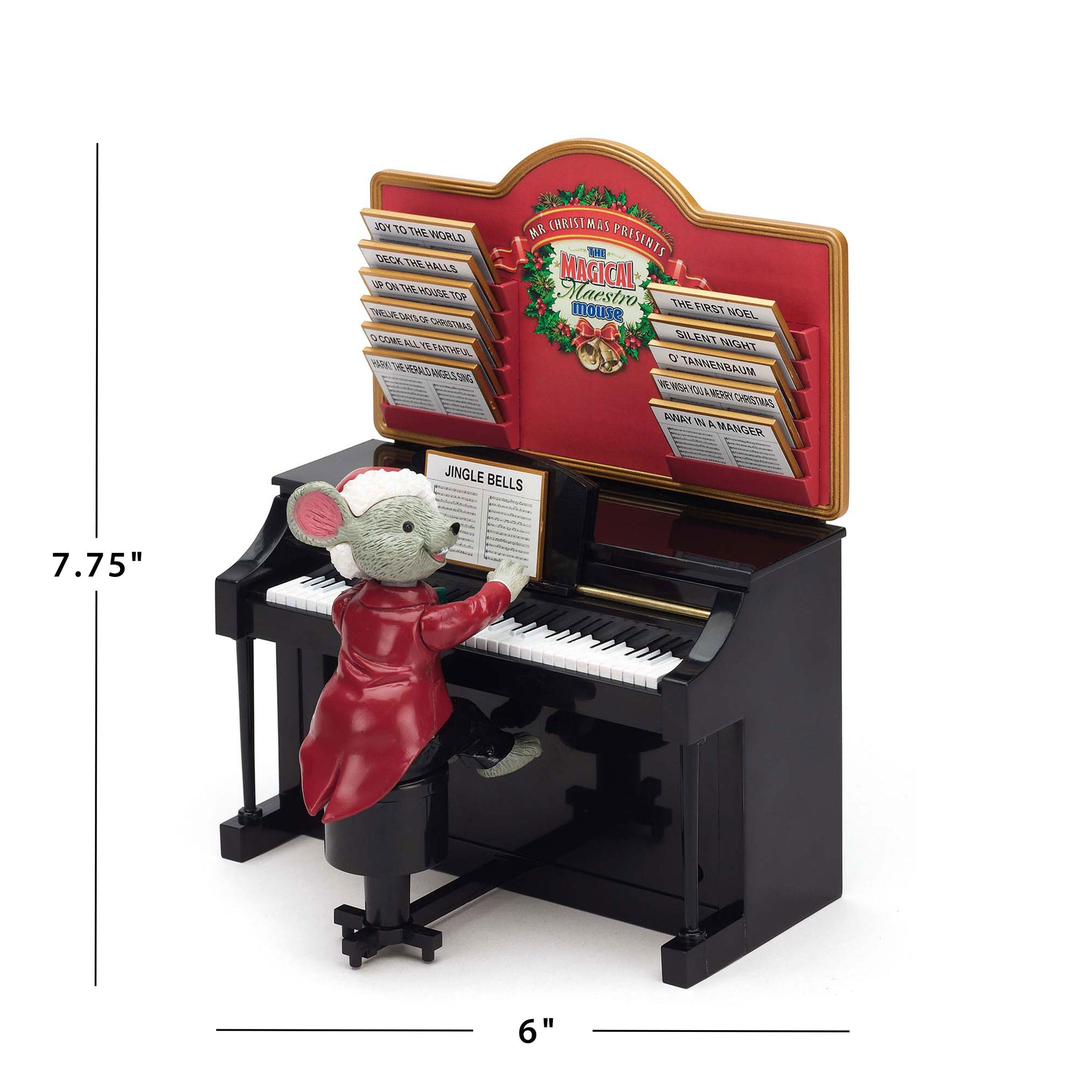 7" Animated Magical Maestro Mouse Piano | Mr. Christmas