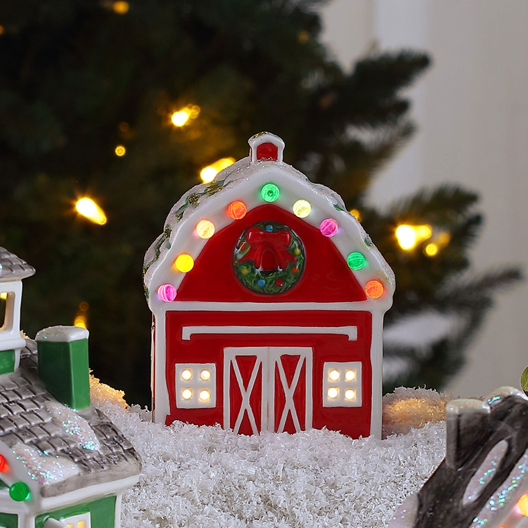 Nostalgic Ceramic Christmas Village Barn | Mr. Christmas