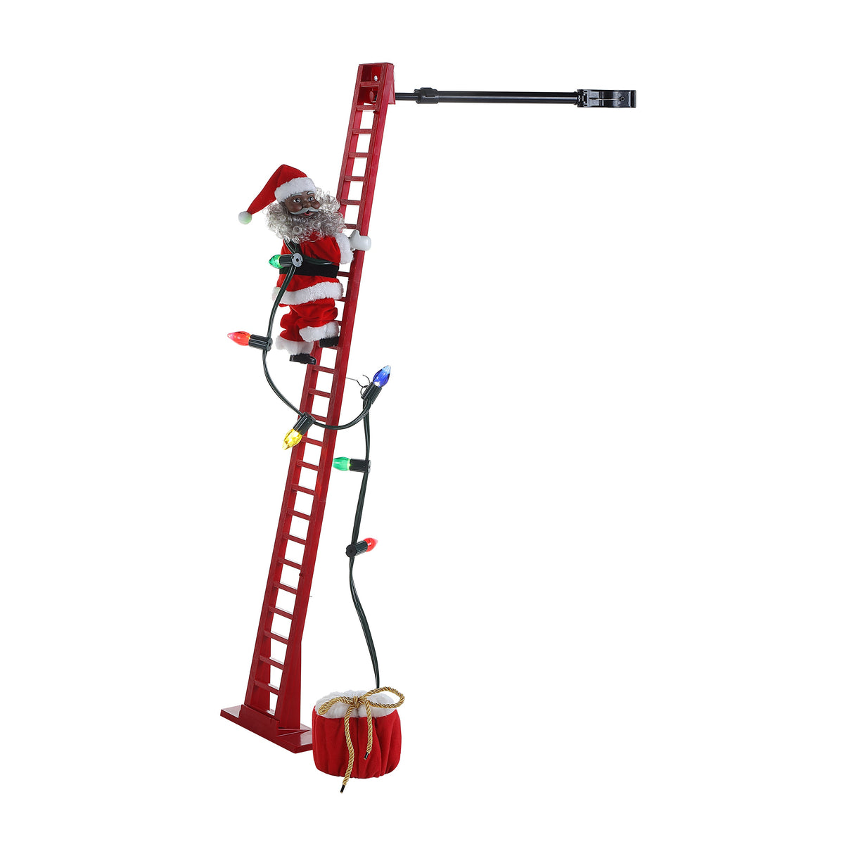 Mr. Christmas Animated Climbing Black Santa – 43" Ladder, LED Lights ...