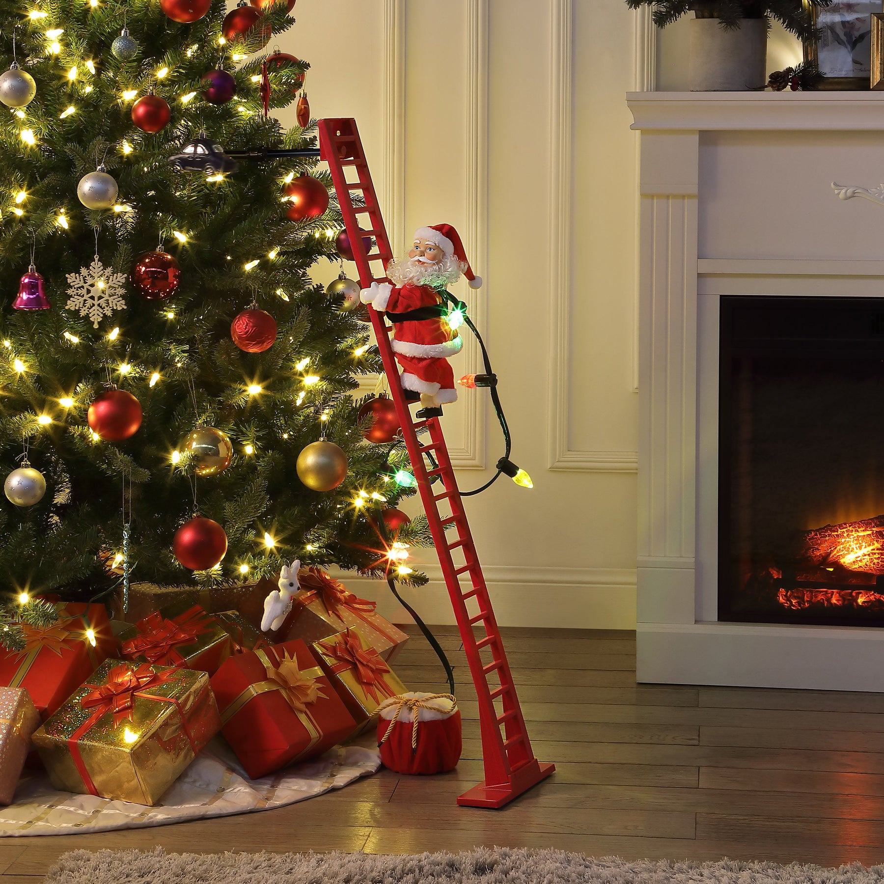 43" Animated Climbing Santa with LED Lights | Mr. Christmas